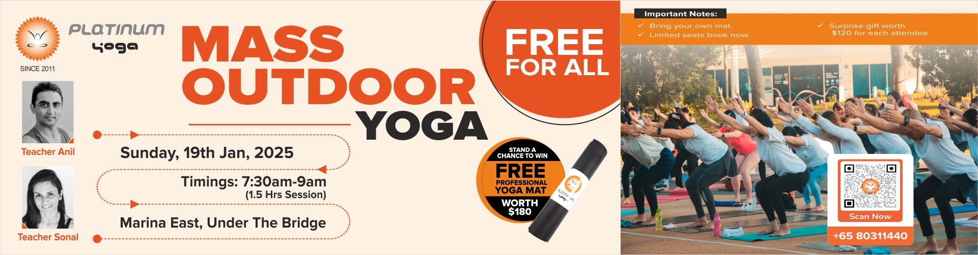 Experience the Magic of Mass Outdoor Yoga at Marina East
